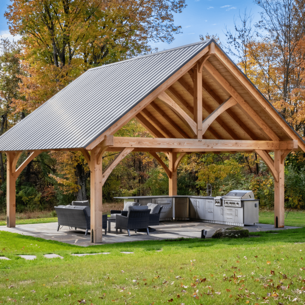 The Kingston Pro Timber Frame Pavilion (Kit) - Lancaster County Backyard