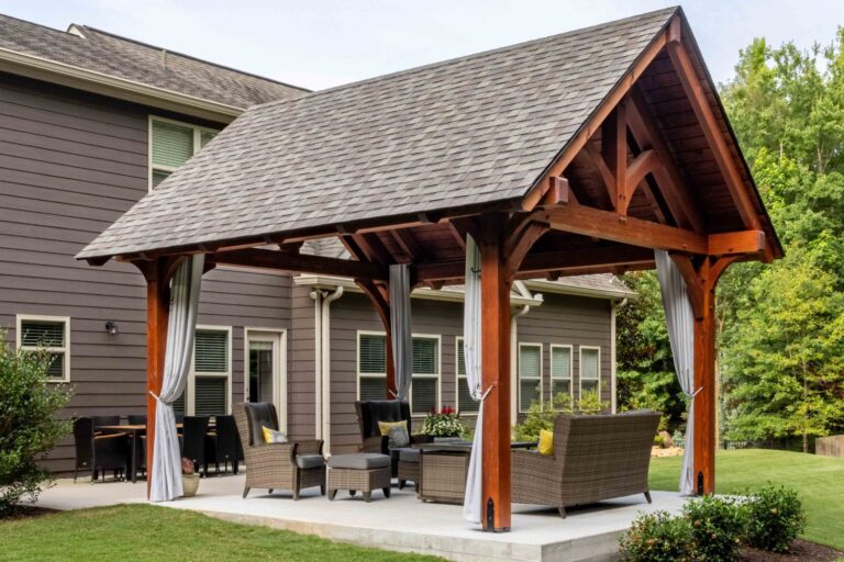 14x16 Kingston Pro Timber Frame Pavilion in Jefferson GA | LCB