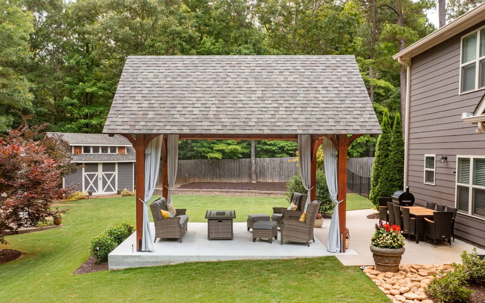 14x16 Kingston Pro Timber Frame Pavilion in Jefferson GA | LCB