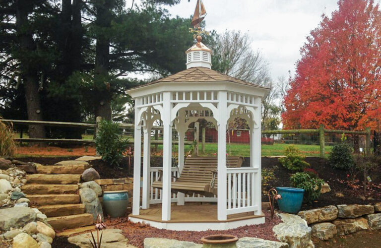 Beautiful 10' Almond Vinyl Octagon Gazebo