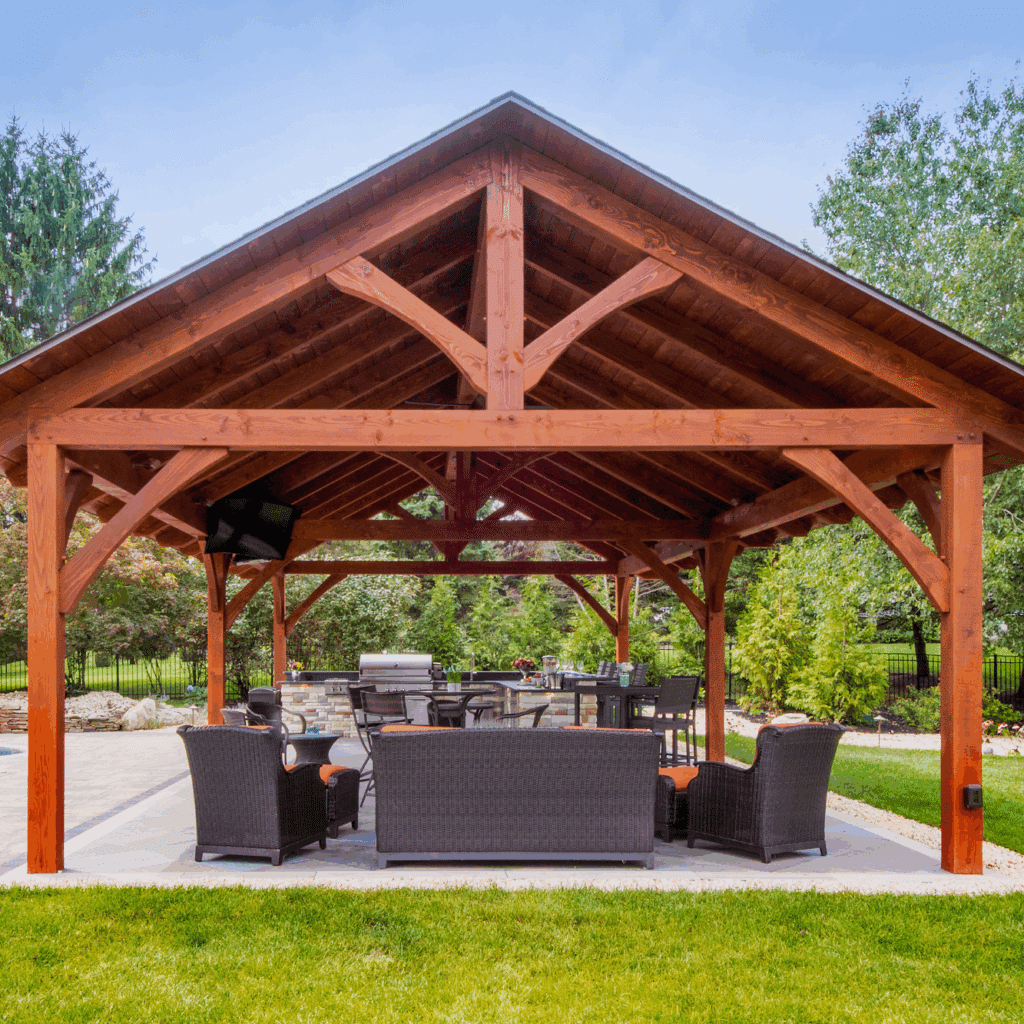 The Kingston Pro Timber Frame Pavilion (Kit) - Lancaster County Backyard